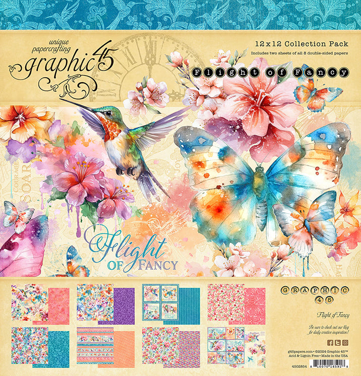 Graphic 45 - Flight of fancy - Paper Pad - 12 x 12"