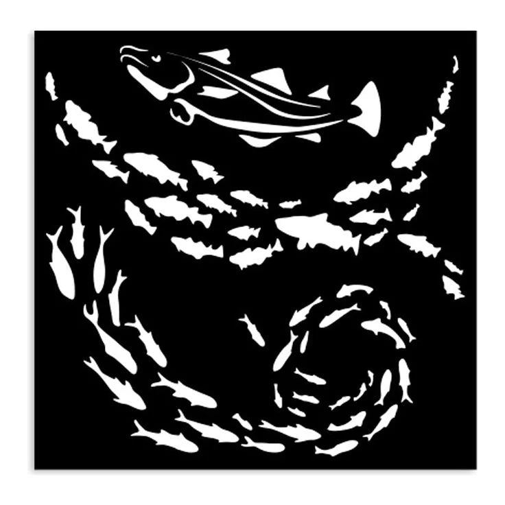 Stamperia - Silent Sea - Stencil - Fish 12cm.