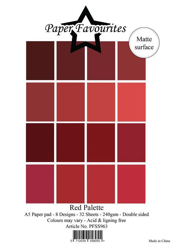 Paper Favourites - Paper Pack - Solid Colors - Red Palette