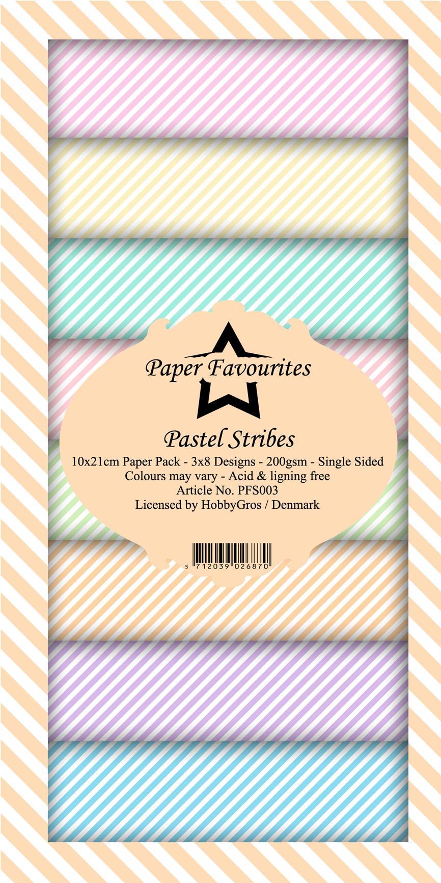 Paper Favourites- Slim Line - Pastel Stripes - Paper Pad