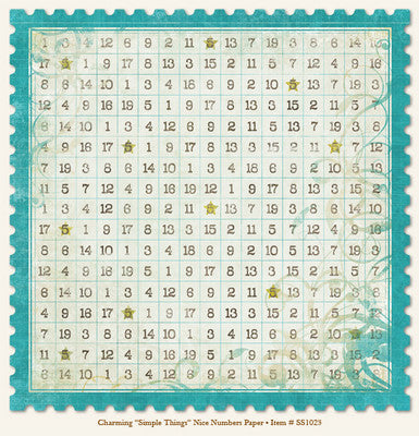 So Sophie - Charming - "Simple Things" NICE NUMBERS DIE CUT PAPER